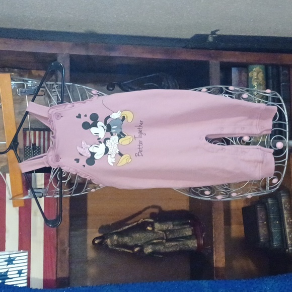 Disney | One Pieces | Disneys Minnie Mouse Girl Infant Velour Overalls ...